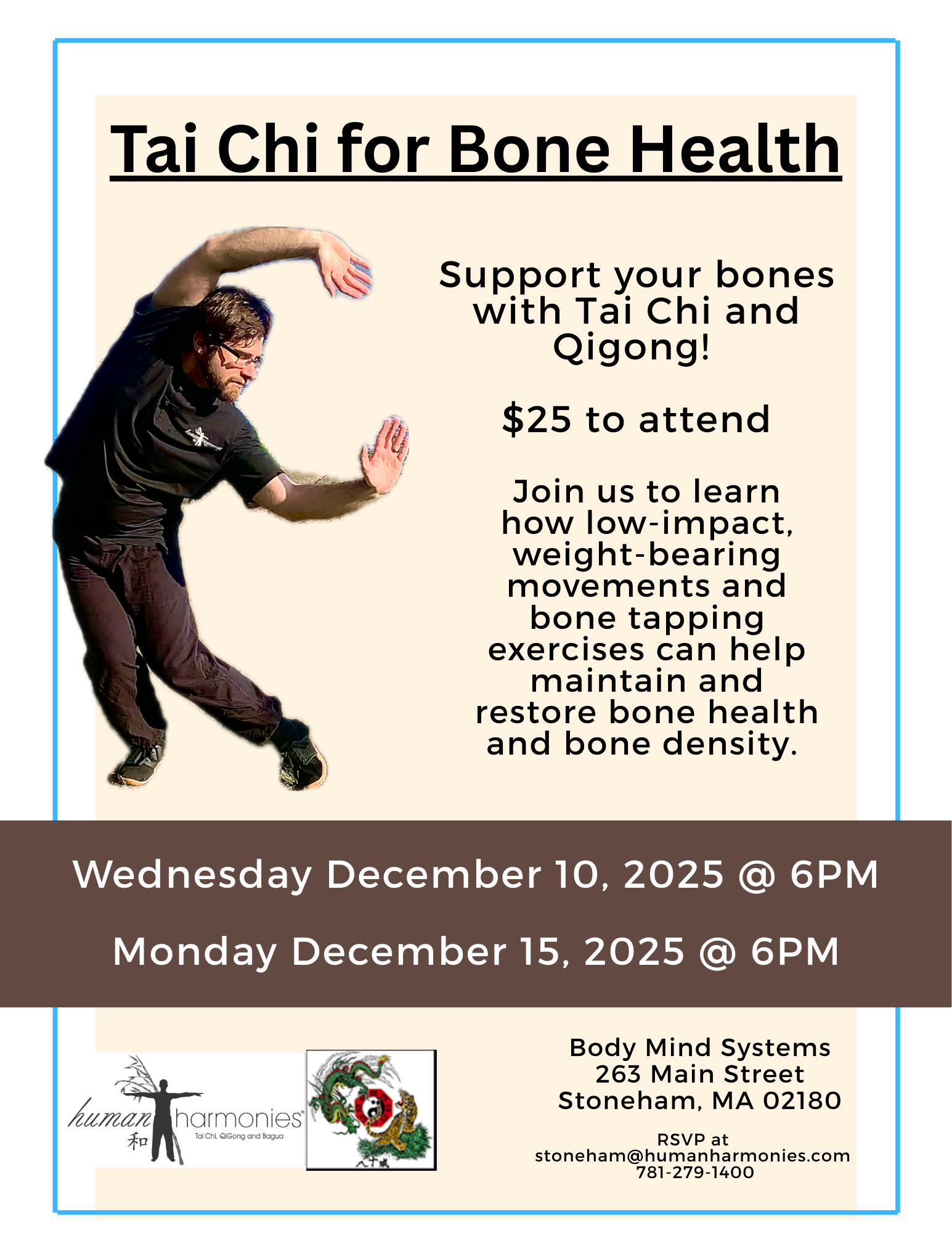 Intro to Tai Chi: Bone Health Workshop - Human Harmonies | Tai Chi ...